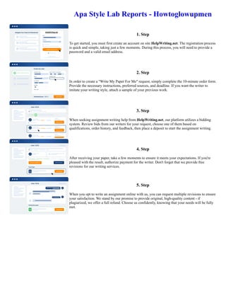 Apa Style Lab Reports - Howtoglowupmen | PDF