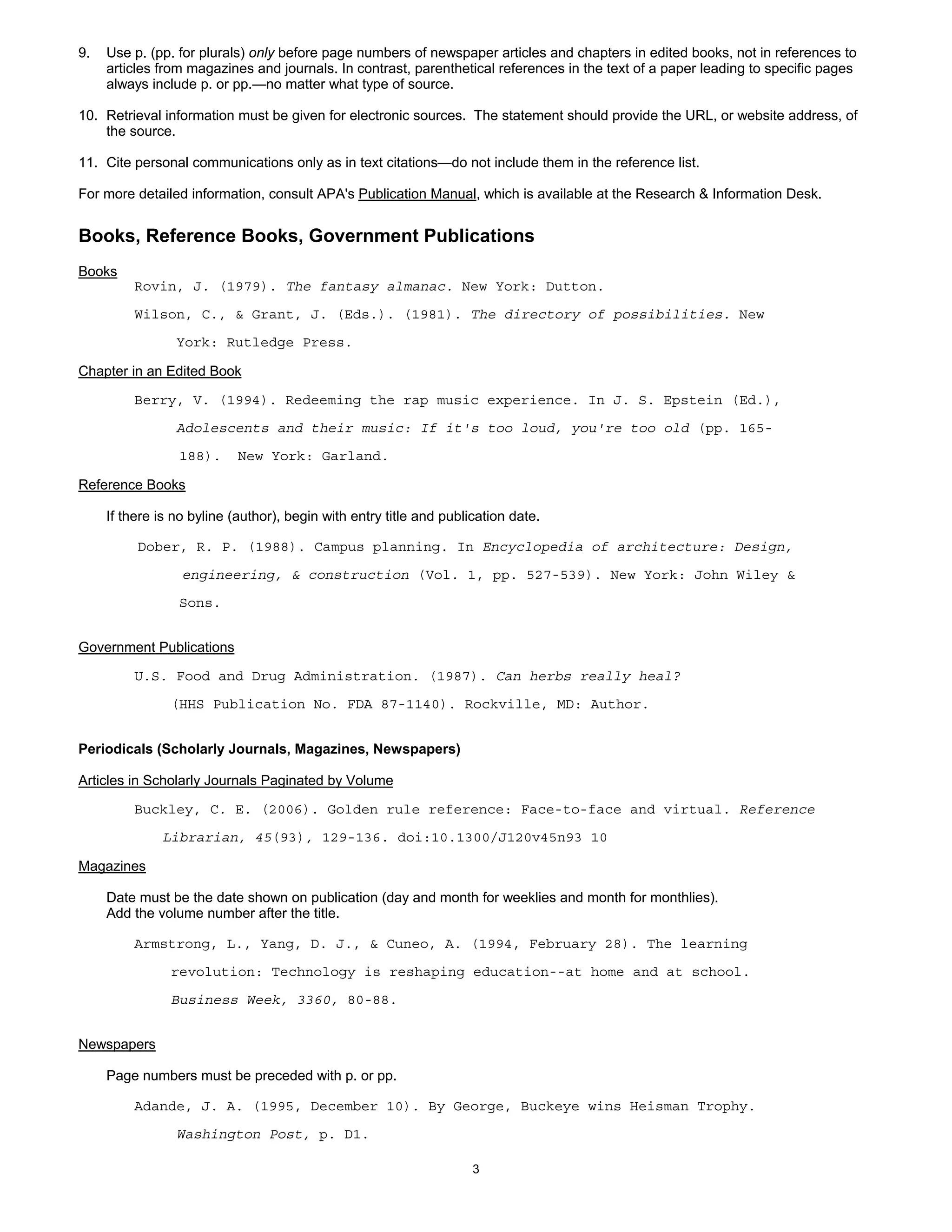 Apa style manual on referencing | PDF