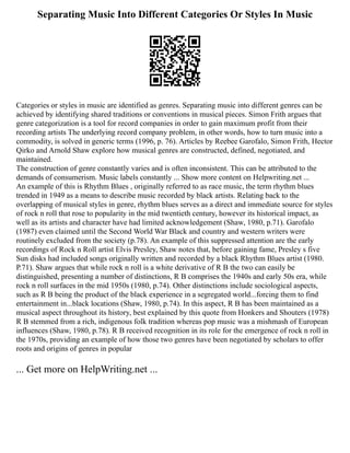 Apa Style Paper Outline. APA Style Research Papers Ex | PDF | Blues | Music