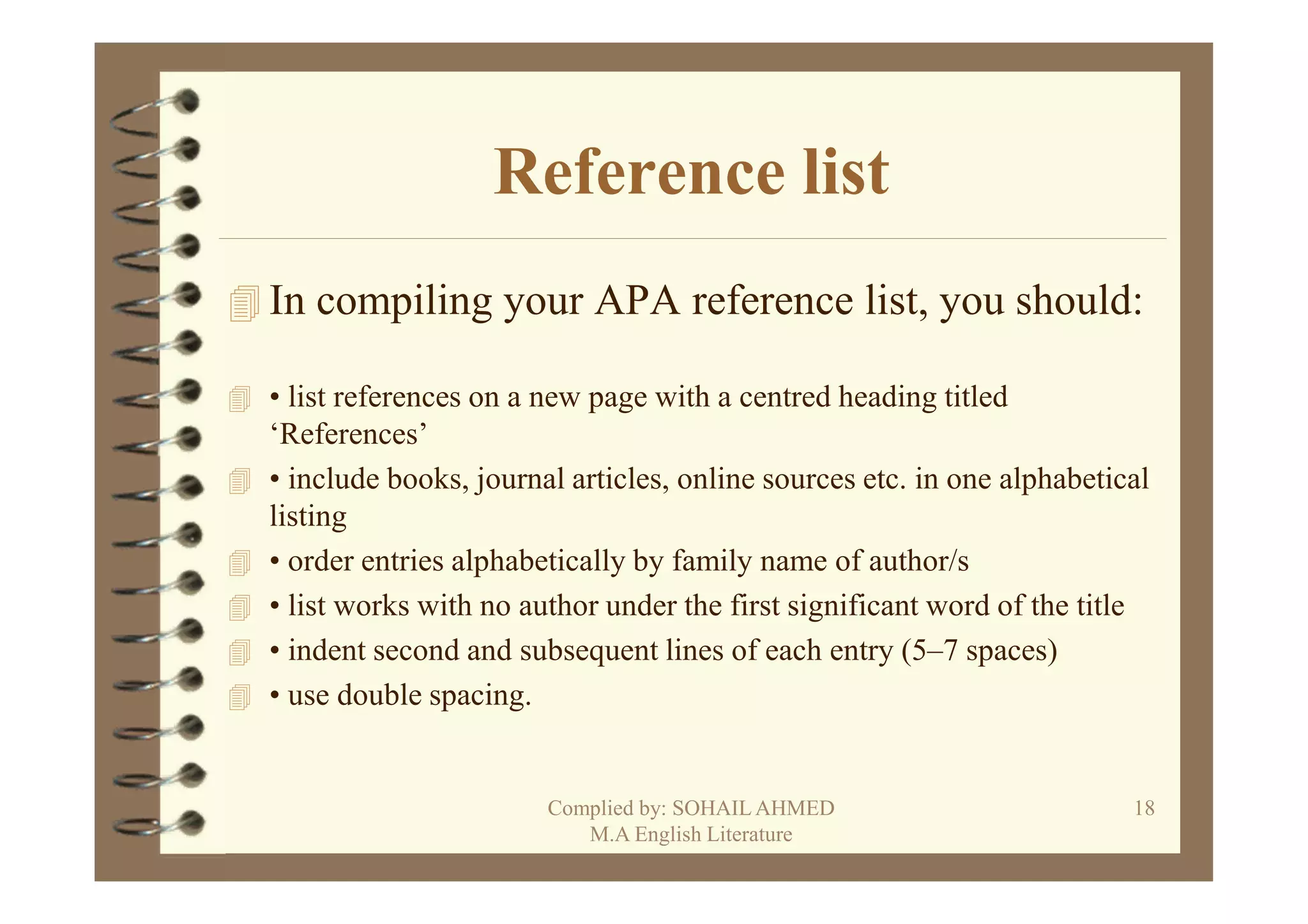 Apa style referencing by sohail ahmed | PDF