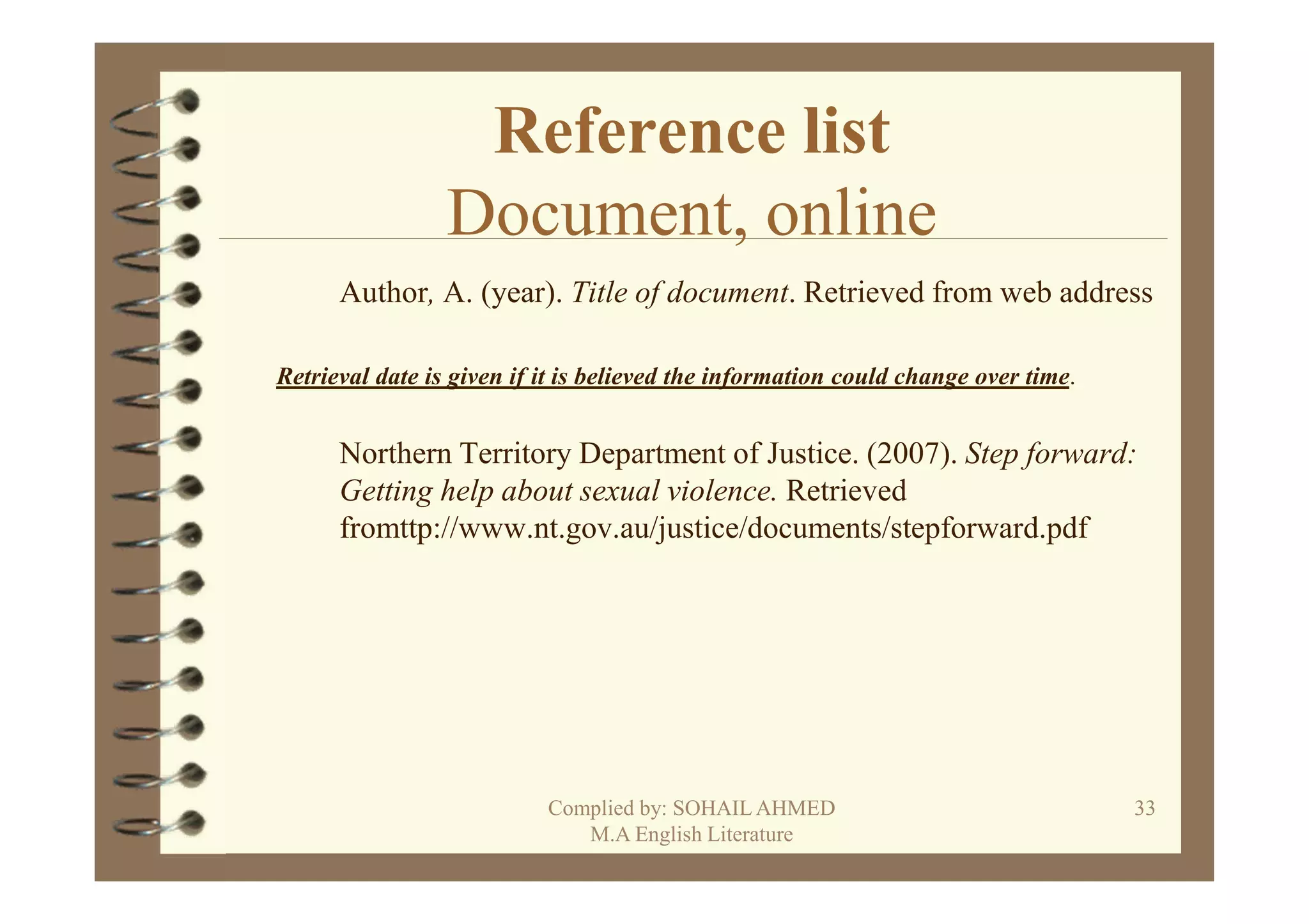 Apa style referencing by sohail ahmed | PDF