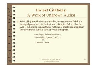 Apa style referencing by sohail ahmed | PDF