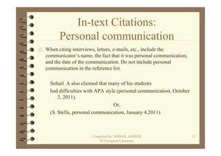 Apa style referencing by sohail ahmed | PDF