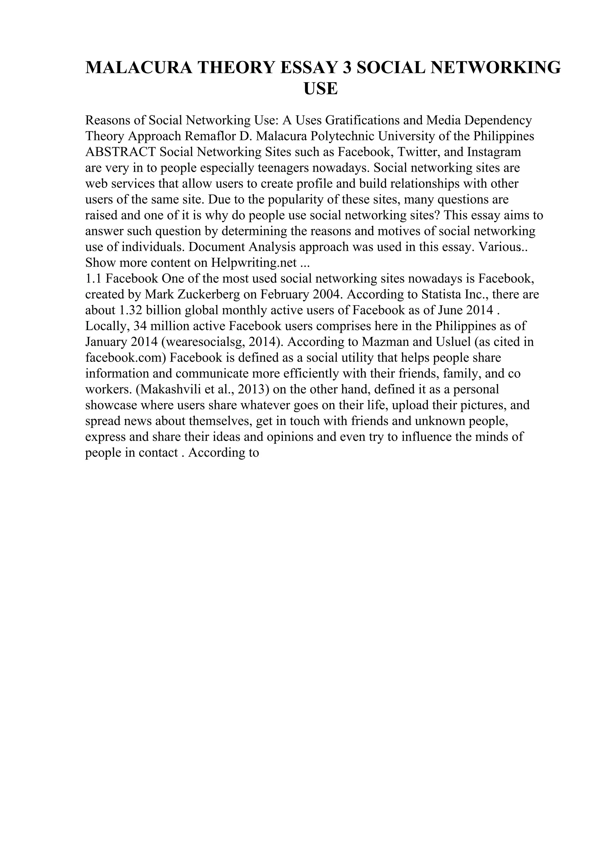 Apa Style Sample Essay | PDF