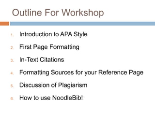 Apa style workshop | PPTX