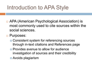 Apa style workshop | PPTX