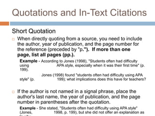 Apa style workshop | PPTX