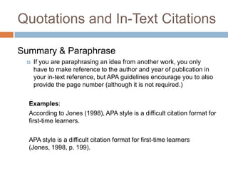 Apa style workshop | PPTX