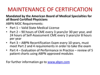 American Psychiatric Association- Support for MOC process of ABPN | PPT