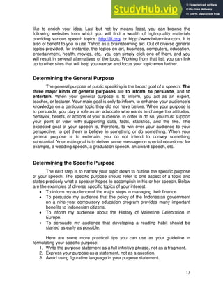 A PATH TO PUBLIC SPEAKING A HANDOUT FOR SPEAKING IV V CLASS | PDF