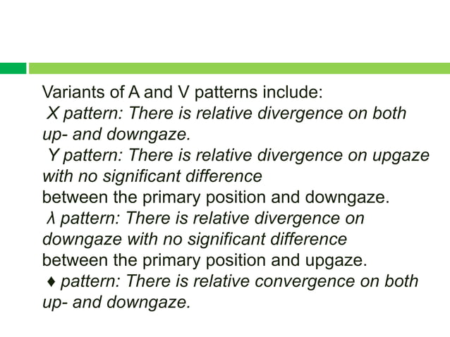 A-V pattern strabismus | PPTX | Eye and Vision Conditions | Diseases and Conditions