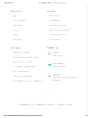 Why CFOs Should Prioritize AP Invoice Automation. | PDF