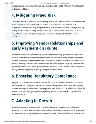 Why CFOs Should Prioritize AP Invoice Automation. | PDF