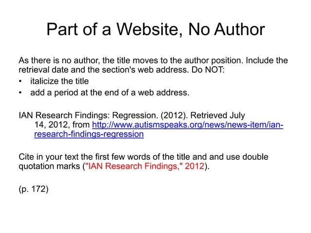 APA Web Documents 6th Ed. | PPT