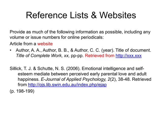 APA Web Documents 6th Ed. | PPT