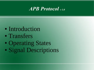APB Protocol Overview | PPT