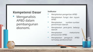 PPT PEMBAHASAN APBD (ANGGARAN PENDAPATAN BELANJA DAERAH) | PPTX