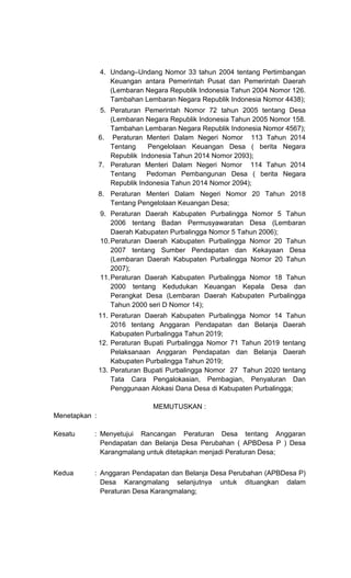 APBDES P.2 2020 | PDF