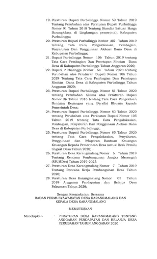 APBDES P.2 2020 | PDF