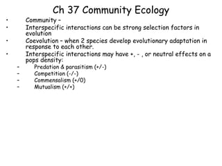 Ap Bio ch 37 Communties & Ecosystems PPT | PPT