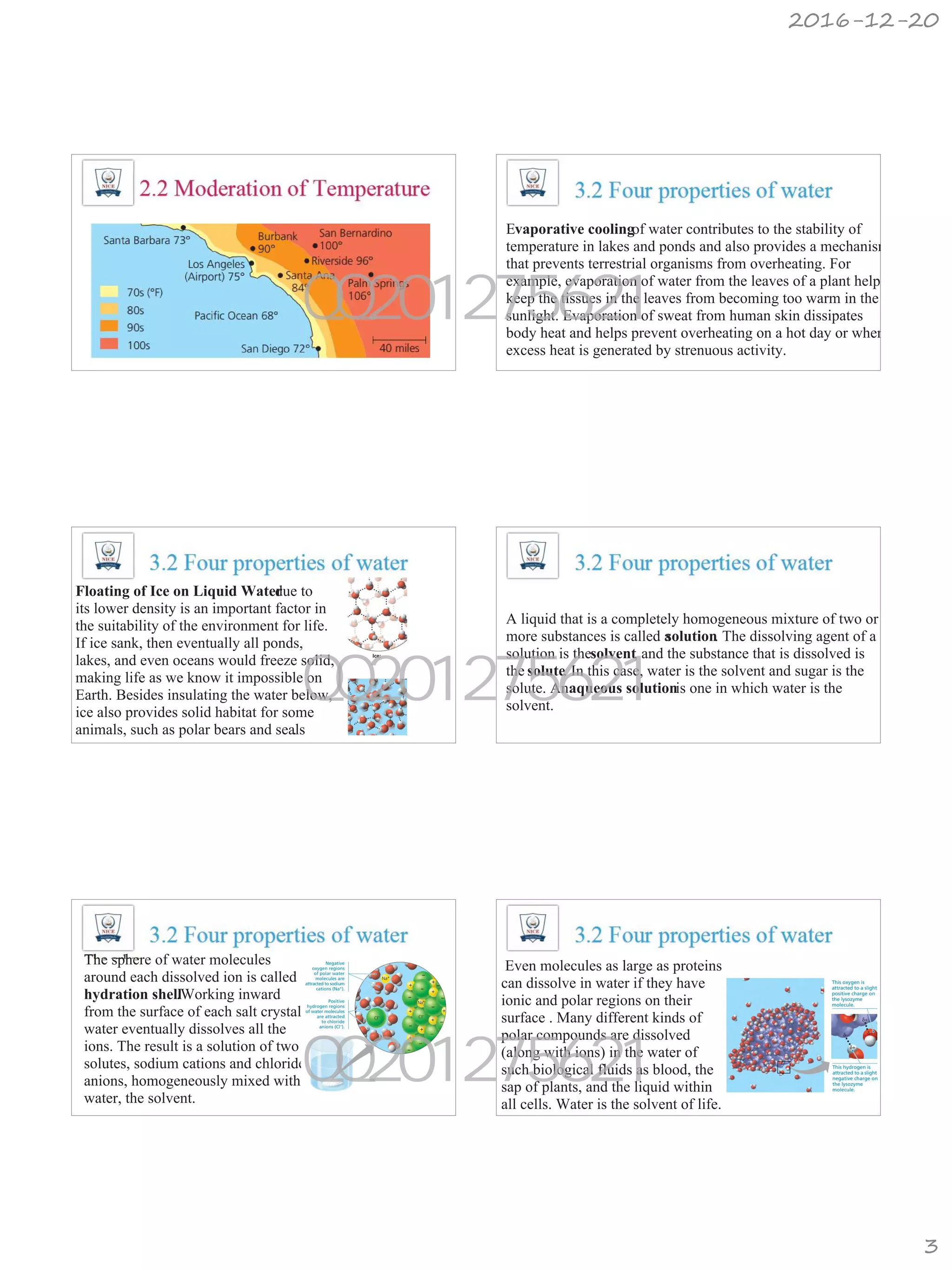 Ap biology 3 water and life | PDF