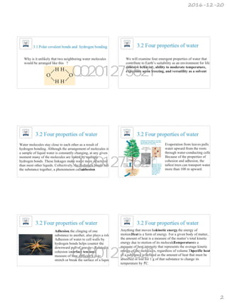 Ap biology 3 water and life | PDF | Chemistry | Science
