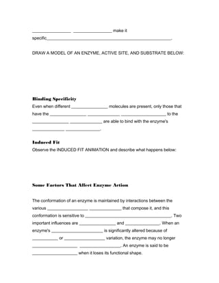 Ap biology enzyme webquest | DOC