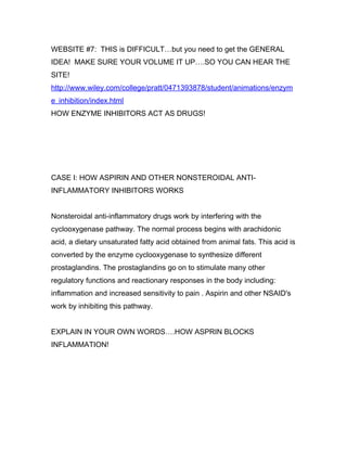 Ap biology enzyme webquest | DOC