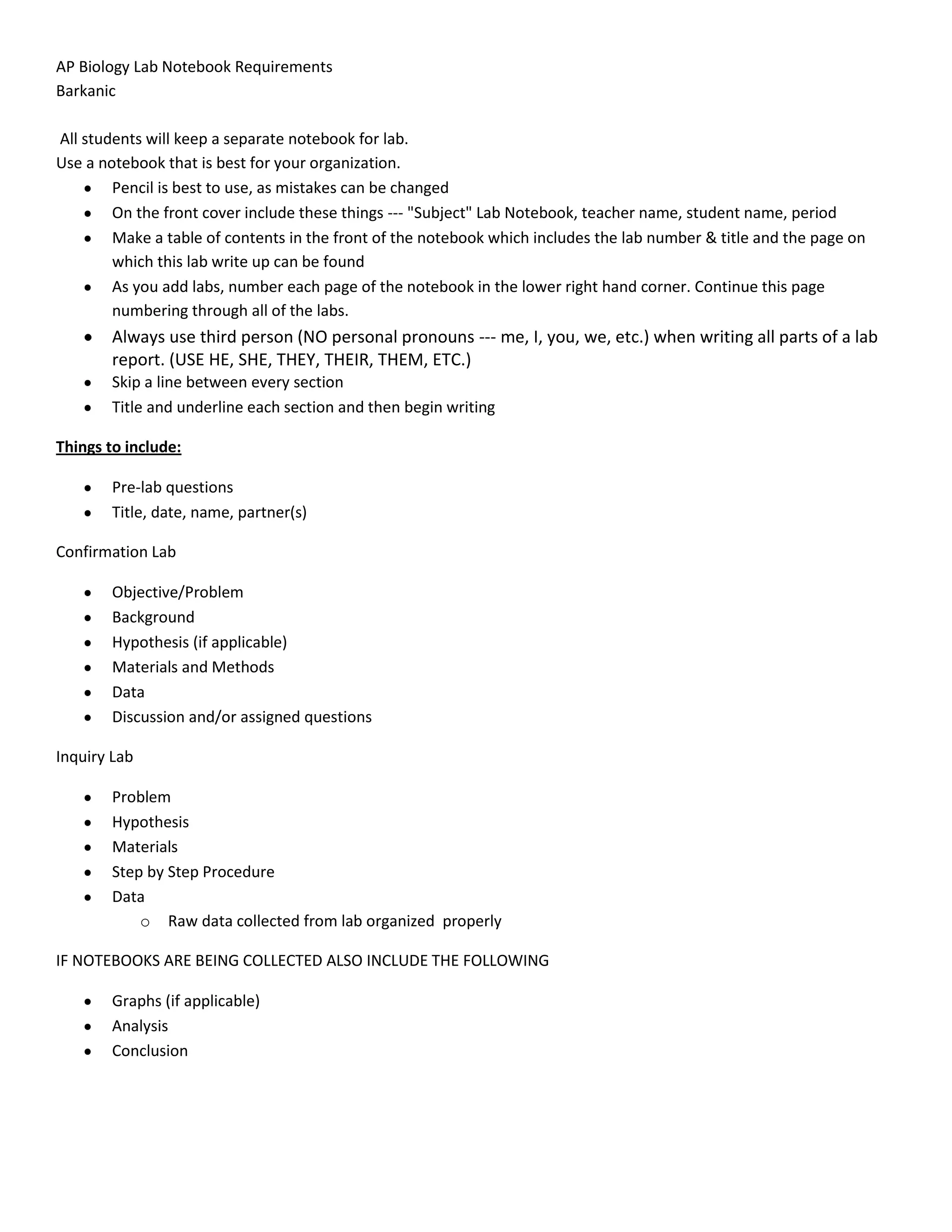 Ap biology lab notebook | DOCX