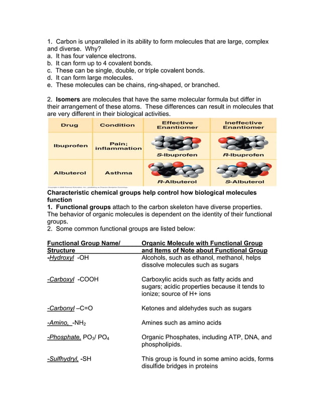 Ap biology review chemistry biochemistry | PDF | Chemistry | Science