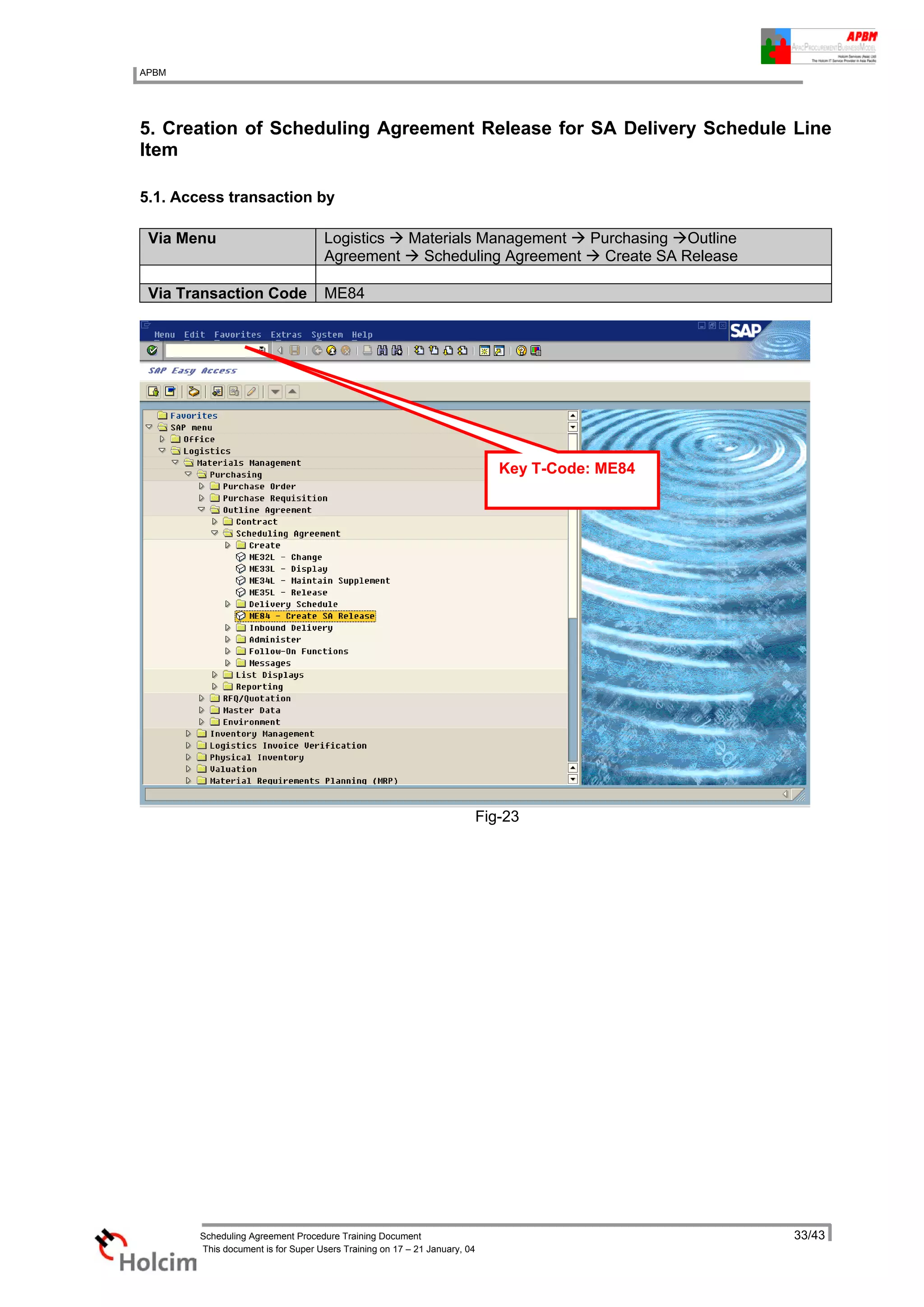 Apbm1120 scheduling agreementproceduretrainingdocument | PDF | Desktop ...