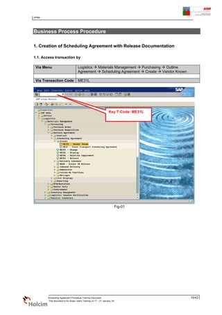 Apbm1120 scheduling agreementproceduretrainingdocument | PDF