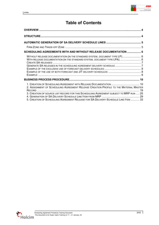 Apbm1120 scheduling agreementproceduretrainingdocument | PDF