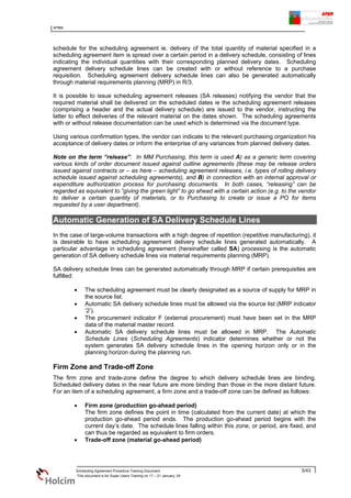 Apbm1120 scheduling agreementproceduretrainingdocument | PDF