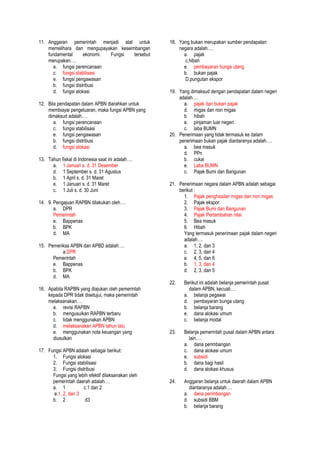 Latihan Soal APBN Ekonomi SMA | PDF