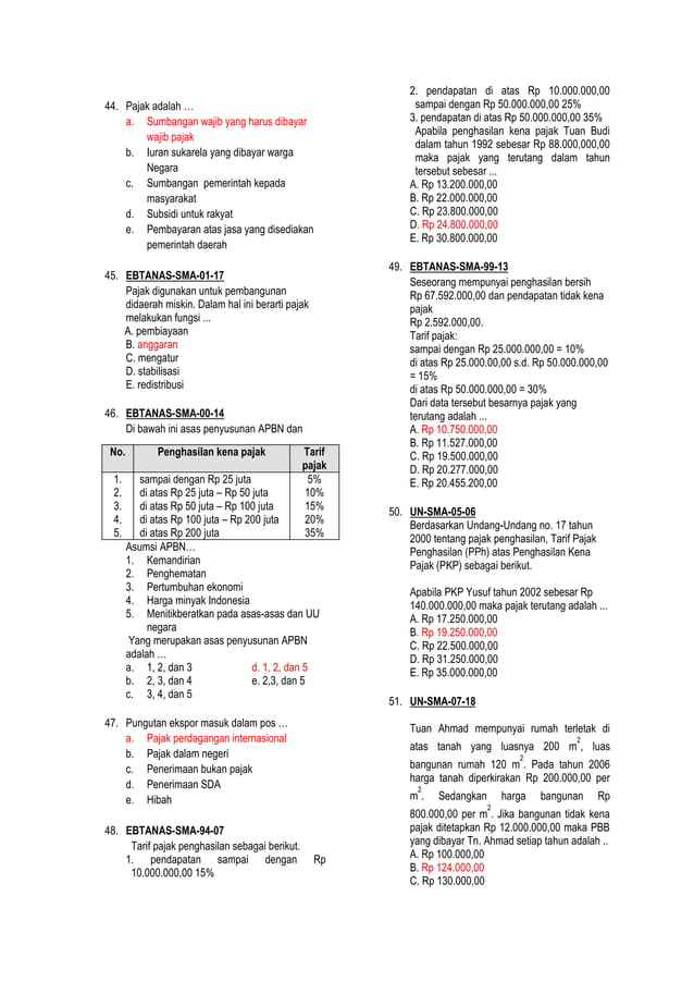 Latihan Soal APBN Ekonomi SMA | PDF