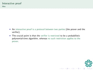 Authentication protocols based on zero knowledge proof (Part 2 - Brief talk) | PPT