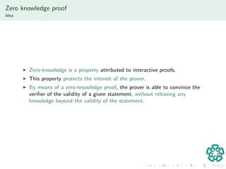 Authentication protocols based on zero knowledge proof (Part 2 - Brief talk) | PPT