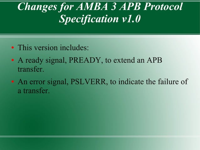 APB protocol v1.0 | ODP | Computer Networking | Computing