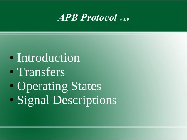 APB protocol v1.0