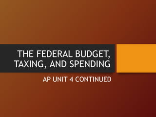 AP Budget, Taxing, and Spending | PPT
