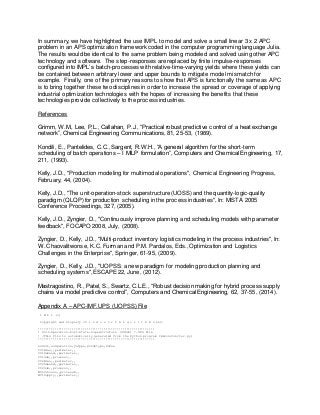 Advanced Production Control Using Julia & IMPL | DOCX