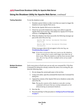 APC PowerChute Shutdown Utility for Apache Web Server -- User ... | PDF
