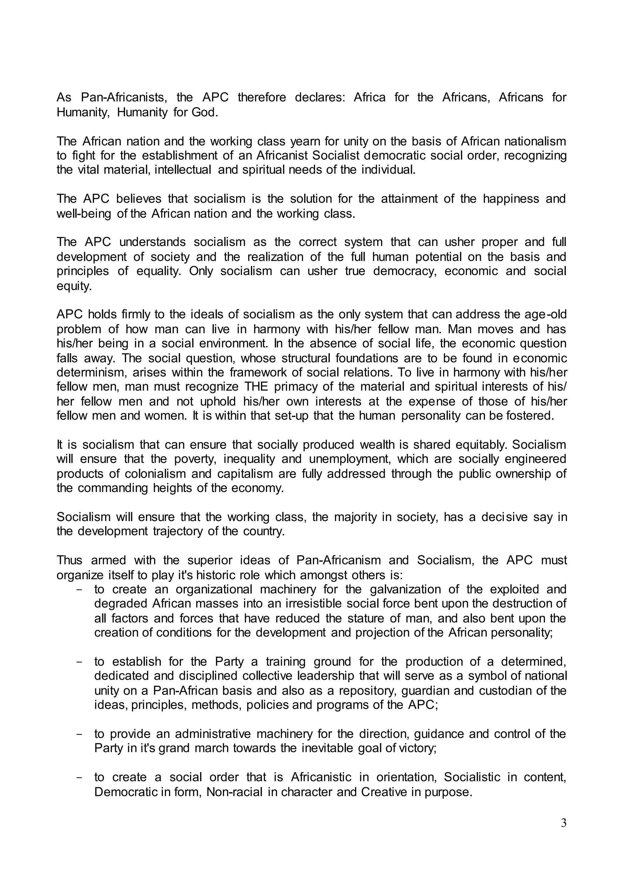 APC 2019 Election Manifesto | DOCX