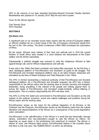 APC 2019 Election Manifesto | DOCX