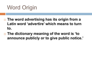Basic of Advertising | PPTX