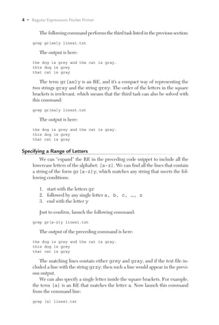 Regular Expressions: Pocket Primer by Campesato | PDF