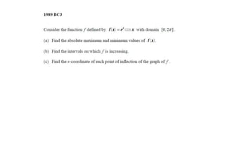 Ap calculus applications of derivatives frq | PPTX