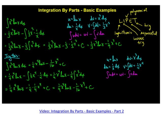 AP Calculus BC Integration By Parts | PPTX