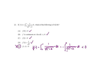 Ap calculus bc integration multiple choice practice solutions | PPTX